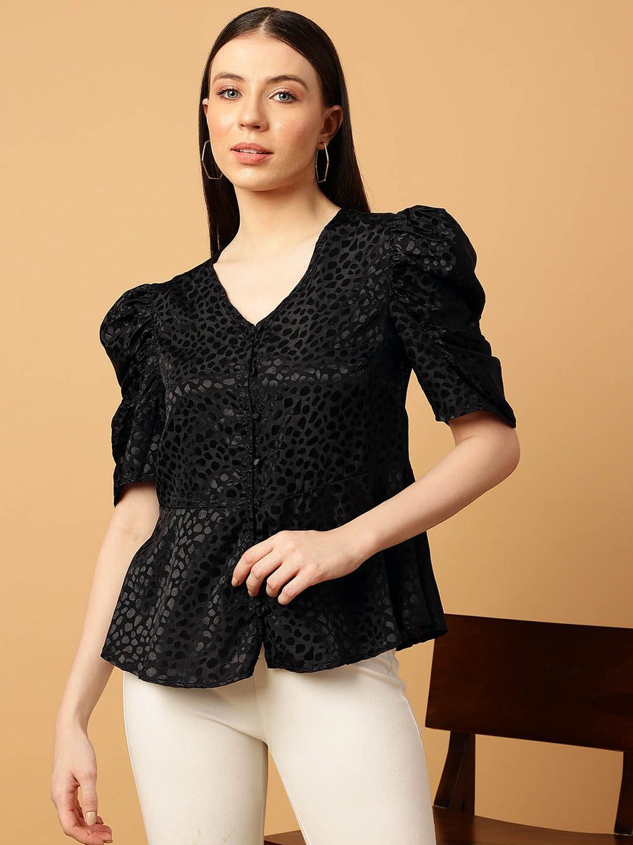 Jacquard Satin Top – STREET NINE FASHIONS